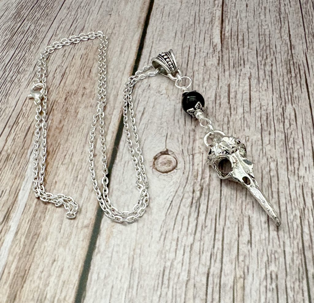 Crystal Raven Skull Necklace - Meaningful Charm